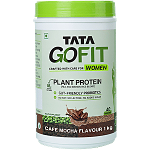 Buy Tata GoFit Plant Protein Powder - Cafe Mocha Flavour For Women, Gut ...