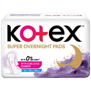 Buy Kotex Super Overnight Sanitary Pads - With Leak Lock Guards, 100% ...