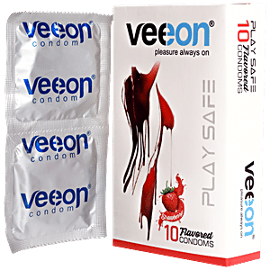 Buy VEEON Play Safe Flavored Condoms - Strawberry Online at Best Price ...