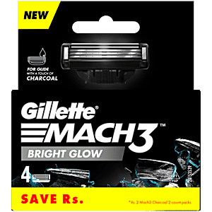 Buy Gillette Mach3 Charcoal Shaving Razor Blades - Lubastrip For A ...