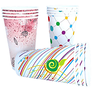 Buy Paricott Paper Cup - Mix Design, Assorted Colour, Eco-friendly ...