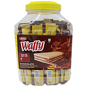 Buy Dukes Waffy - Chocolate Flavoured Creamy & Crunchy Sandwich Wafer ...