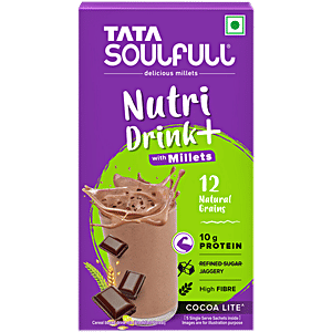 Buy Tata Soulfull Nutri Drink+ - With Millets, Cocoa Lite Flavour ...