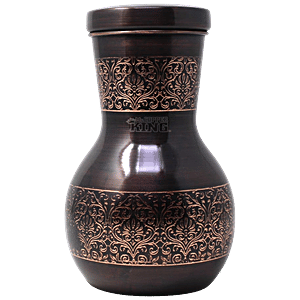 Buy Mr. Copper King Antique Engraved Pure Copper Water Jar/Apple Pot ...
