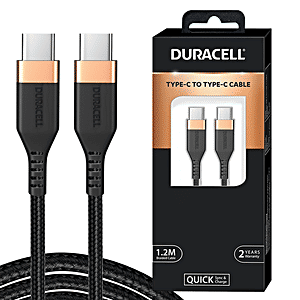 Buy Duracell USB Type C, 3A Braided Sync, Fast Charging Cable - 1.2M ...