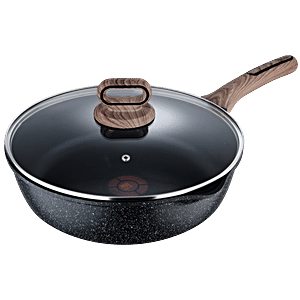 Buy Bergner Ultimate ILag Marble Non-Stick Kadai/Kadhai With Glass Lid 24 cm, Induction Base ...