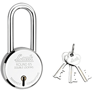 Buy Link Round 65 mm Double Locking Padlock - With 3 Keys Online at ...