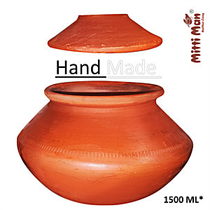 Buy Mitti Man Traditional Terracotta Earthen Mitti Clay Handi - With ...