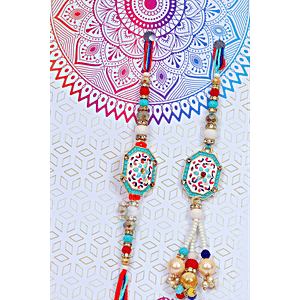 Buy Pearlfiesta Beautiful Designer Bhaiya Bhabhi Rakhi Set - For ...