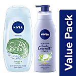 Buy NIVEA Cleanse & Care: Tender Coconut Body Lotion + Clay Ginger ...