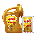 Buy Saffola Saffola Gold Refined Cooking oil Blended Rice Bran & Sunflower oil Helps Keeps Heart ...