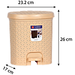 Buy Cello Classic Plastic Dustbin / Garbage Bin - Beige Online at Best ...
