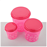 Buy Asian Stylo Storage Container - Pink, Plastic, Printed, Round ...