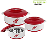 Buy Cello Casserole Set - Inner Steel, Insulated, Pink, Chef Online at ...