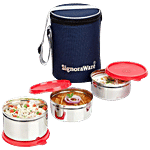 Buy Signoraware Lunch Box - Stainless Steel, Executive, Red, Air-tight ...