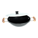 Buy Le Kaviraj Non-Stick Die-Cast Deep Kadai With Steel Lid - Black, 21 ...
