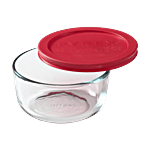 Buy Pyrex Borosilicate Glass Baking Round Storage With Red Lid Online ...
