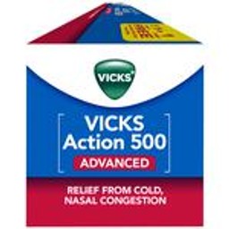 Buy Vicks Action 500 Tablet - Advanced, Provides Relief From Cold ...