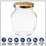 Buy Yera Glass Jar/Container With Golden Metal Lid Online at Best Price ...
