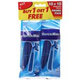 Buy Supermax Twin Blade Disposable Razor - With Comfortable Grip, For ...