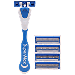 Buy Supermax Long Handle Disposable Razor - With Comfortable Grip, For ...