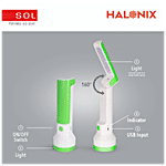 Buy Halonix Rechargeable LED Torch - Polycarbonate, Sol, Emergency ...