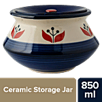 Buy bb home Earth Storage Jar/Handi, Hand Painted Ceramic - Red Petal ...