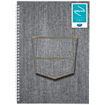 Buy Navneet Youva Denim Series Wiro Bound Notebook - Single Line, 172 ...