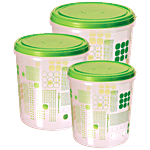 Buy Ratan Ruby Container Set - Plastic, No.2 To 4, Green, Metro Print ...