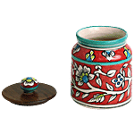 Buy ExclusiveLane Ceramic Multi Utility Storage Jar/Container - Mughal Cylindrical, Floral, Non ...