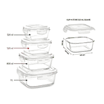 Buy Borosil Klip N Store Glass Storage Container - With Airtight Lid ...