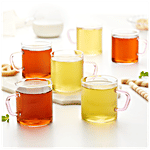 Buy Borosil Vision Tea-N-Coffee Mug Set - Glass, Pink Handle, Microwave ...