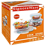 Buy Signoraware Lock N Store High Borosilicate Bakeware Safe Glass ...
