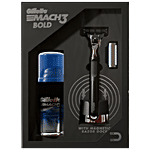 Buy Gillette Mach3 Bold Gift Pack - Heavy Black Razor, Cartridge, Gel ...