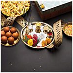 Buy HAZEL Stainless Steel Puja Pooja Aarti Thali Set - 28 cm With 1 Pc ...