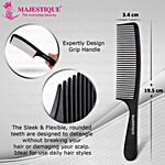 Buy Majestique Hair Comb With Handle - Uniform Teeth, Anti-Slip Handle ...