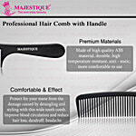Buy Majestique Hair Comb With Handle - Uniform Teeth, Anti-Slip Handle ...