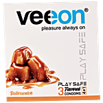 Buy VEEON Play Safe Flavored Condoms - Butter Scotch Online at Best ...