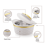 Buy Modware Kohenoor Insulated Inner Stainless-Steel Casserole - White ...