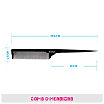 Buy Vega Tail Comb - Round & Fine Teeth, Hair Styling Tool, Black ...