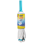 Buy Gebi Micro Fiber Twist Mop - Metal Handle, White & Blue, No Excess ...