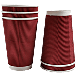 Buy Paricott Paper Cup - Rippled, Maroon, Eco-friendly, Biodegradable ...