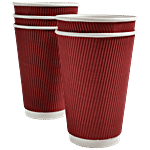 Buy Paricott Paper Cup - Rippled, Maroon, Eco-friendly, Biodegradable ...