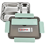 Buy Tedemei Lunch Box - Stainless Steel Interior, 3 Compartment, Green ...