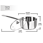 Buy Milton ProCook Stainless Steel Sauce Pan - Pro Cook, With Glass Lid ...