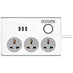 Buy EcoLink Adevance Spike Guard - 3 Sockets, 6A, 3 USB, 2 Meter Cable ...