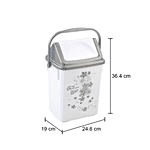 Buy Joyo Happy Home Plastic Dust Bin Medium Printed - Grey, For Dry ...