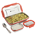Buy Virtue Signature Stainless Steel Lunch Box Jumbo With Spoon - Red ...