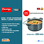 Buy Prestige Omega Deluxe Granite Non-Stick Stock Pot - 28 cm, Black ...