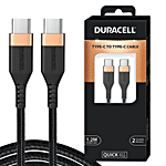 Buy Duracell Type C To Type C 5A 100W Braided Sync Fast Charge Cable ...